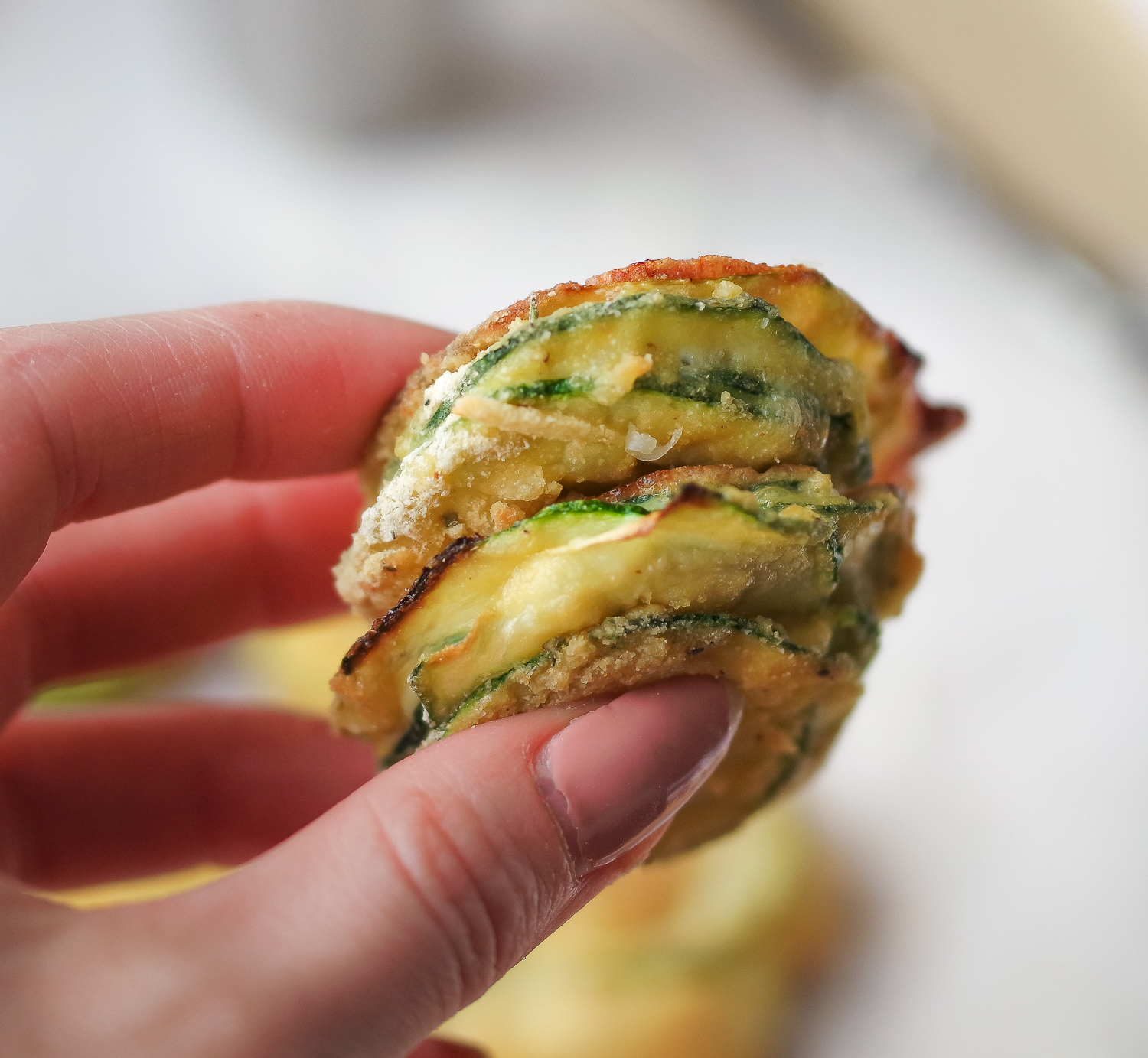 Oven Fried Parmesan Zucchini Stacks - Inspector Gorgeous