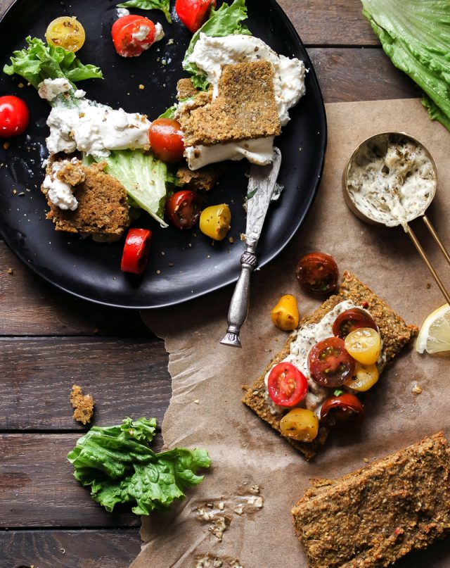 Low Carb Falafel Flatbread with Lemon Garlic Aioli - Inspector Gorgeous