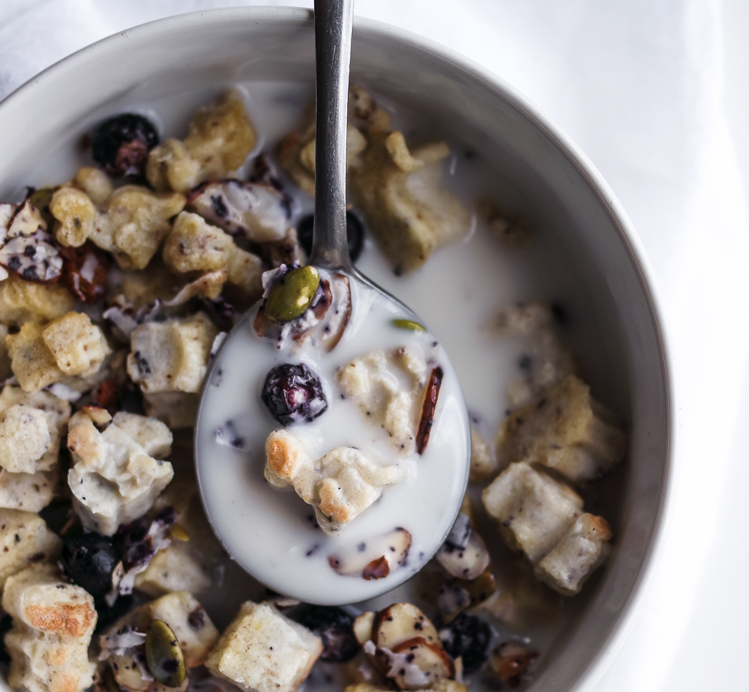 Low Carb Blueberry Almond Dino Cereal! - Inspector Gorgeous