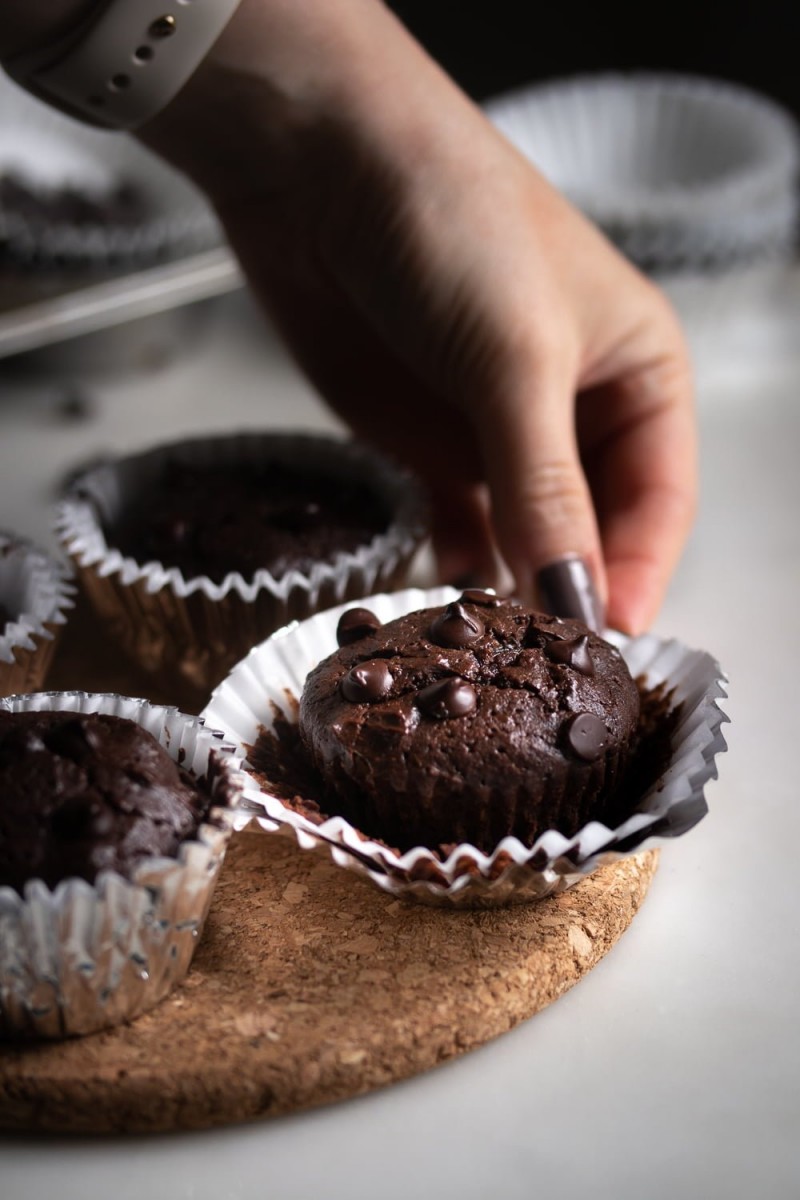 Double Chocolate 🍫 Fudgy Muffins {Dairy Free GF & Low Carb} - Inspector ...